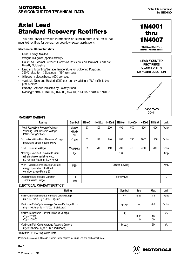 1N4001_161977.PDF Datasheet Download --- IC-ON-LINE