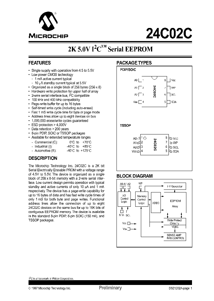 24C02C_13802.PDF Datasheet Download --- IC-ON-LINE