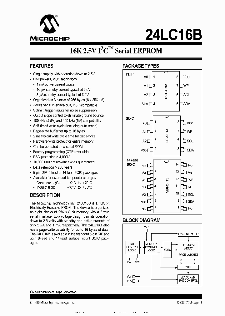 24LC16_16856.PDF Datasheet Download --- IC-ON-LINE