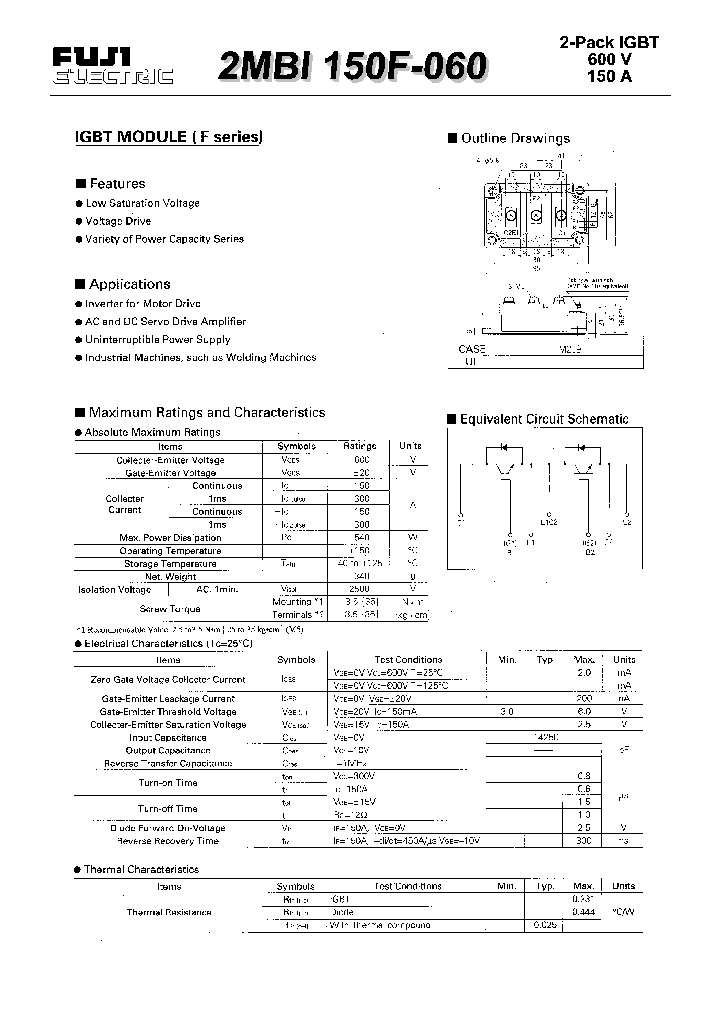 2MBI150F-060_185465.PDF Datasheet Download --- IC-ON-LINE