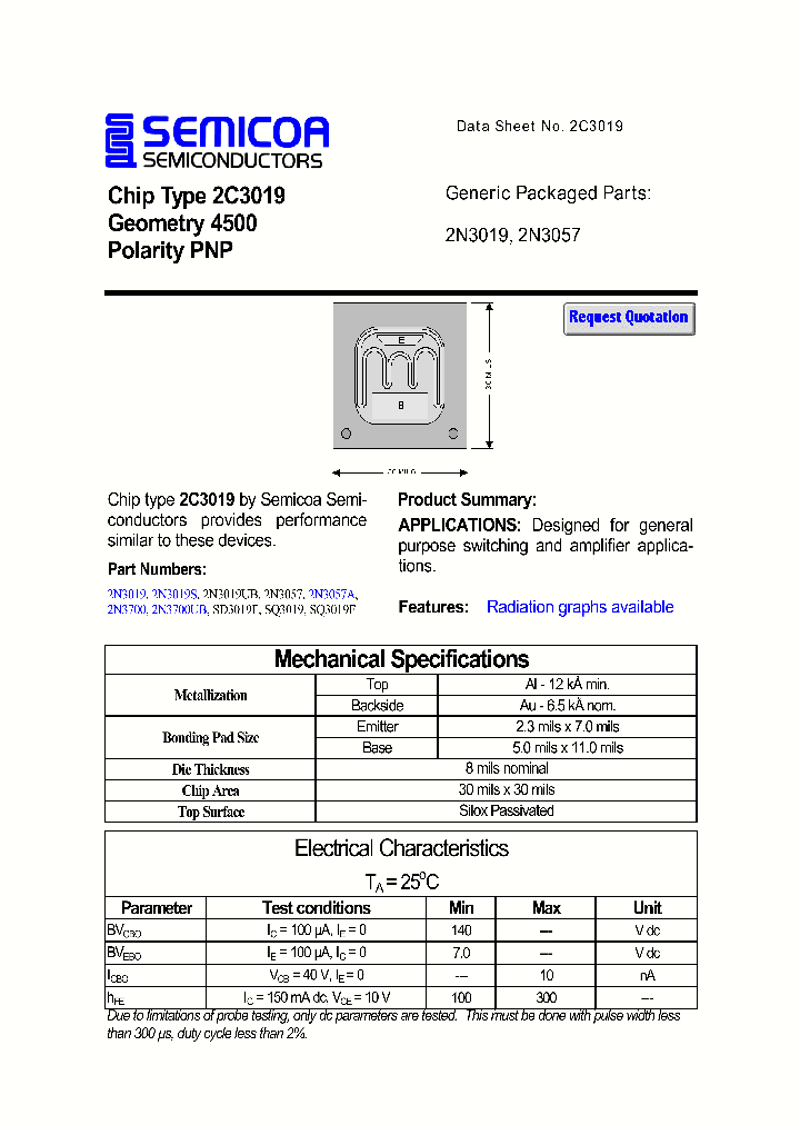 2N3019UB_194170.PDF Datasheet Download --- IC-ON-LINE