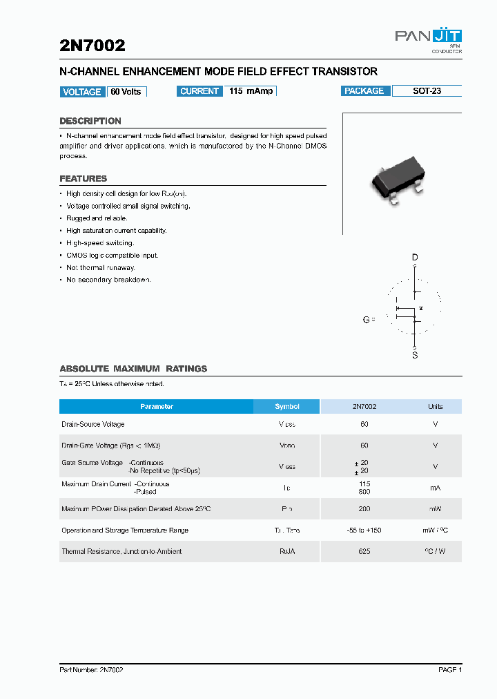 2N7002_17149.PDF Datasheet Download --- IC-ON-LINE