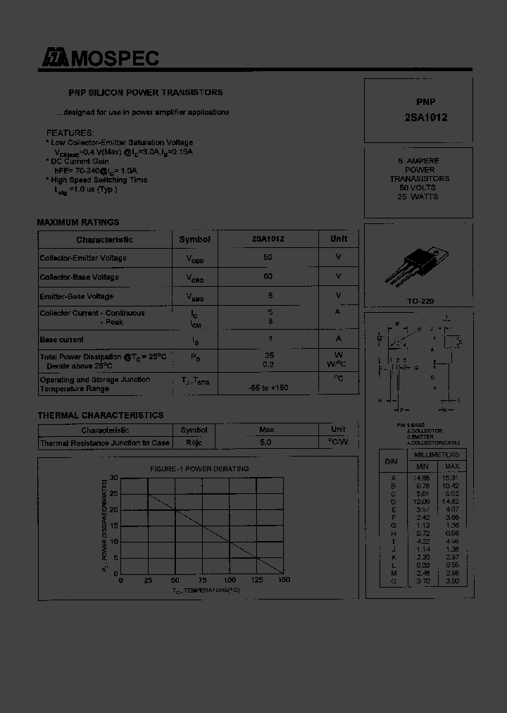 2SA1012_5972.PDF Datasheet Download --- IC-ON-LINE