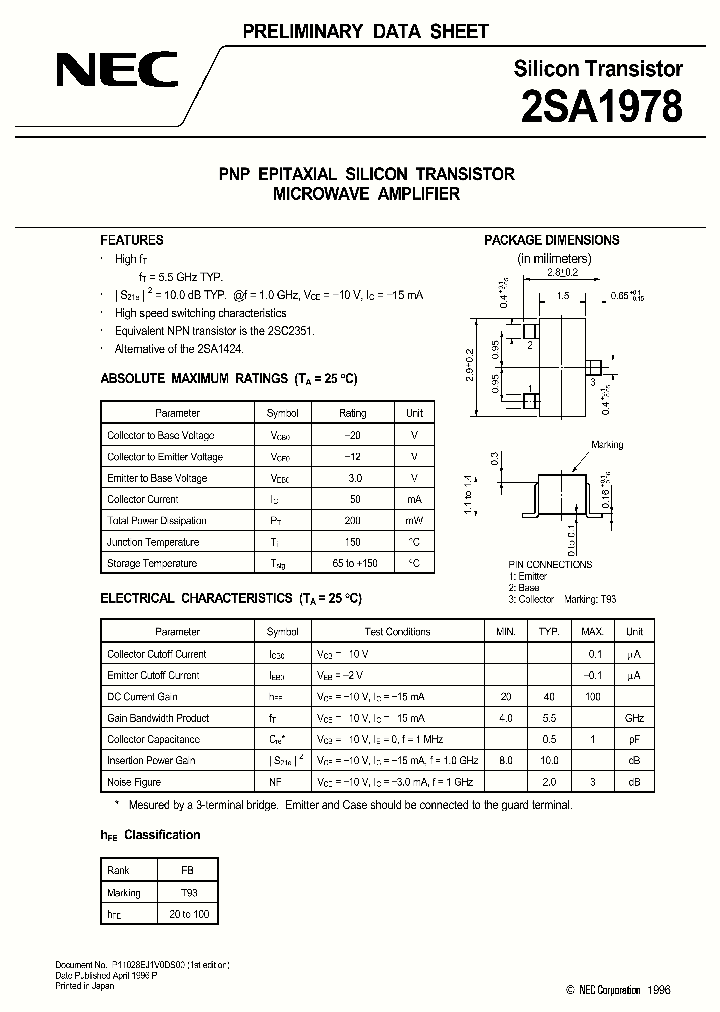 2SA1978_96391.PDF Datasheet Download --- IC-ON-LINE