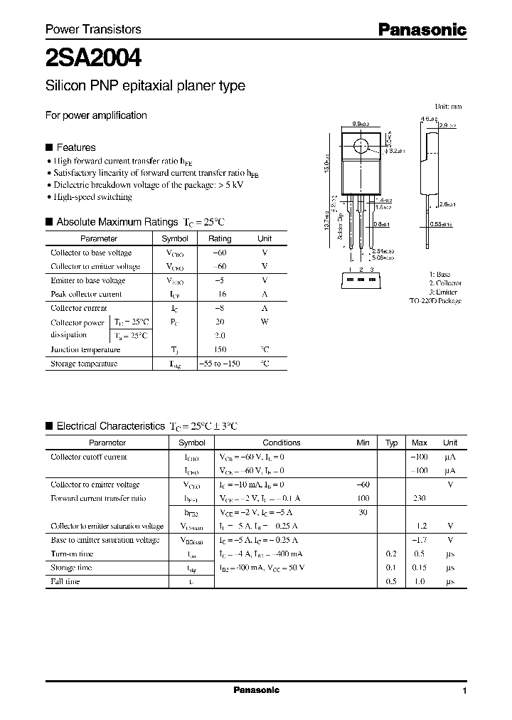 2SA2004_6151.PDF Datasheet Download --- IC-ON-LINE