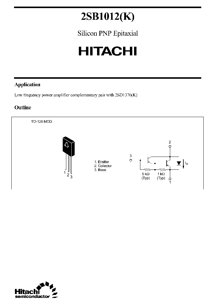 2SB1012_6697.PDF Datasheet Download --- IC-ON-LINE