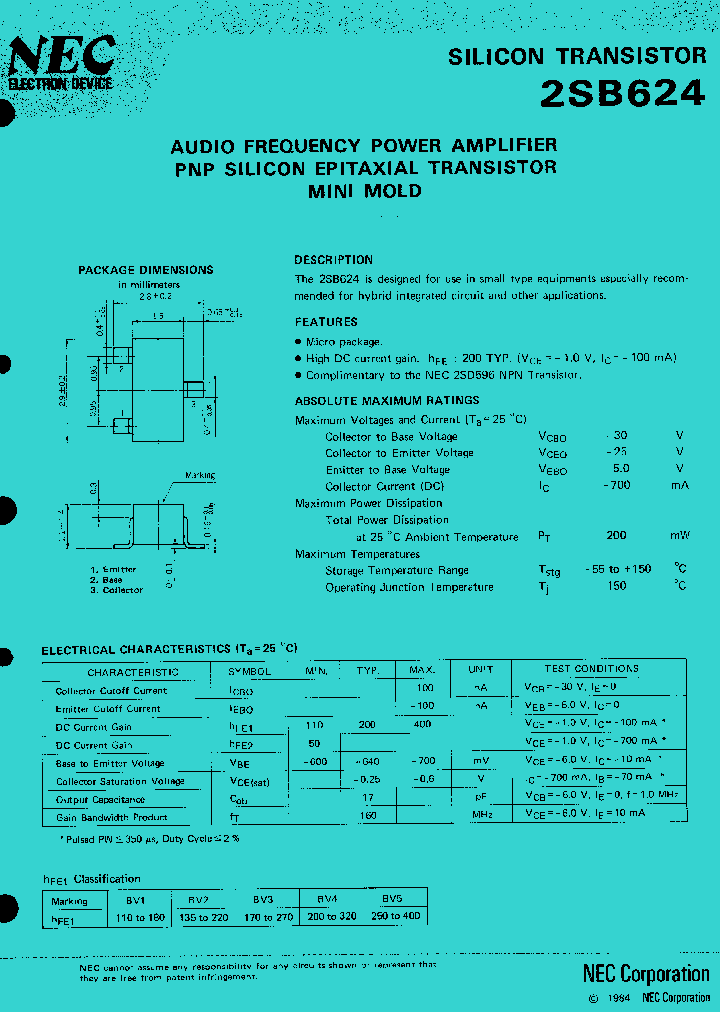 2SB624_6841.PDF Datasheet Download --- IC-ON-LINE