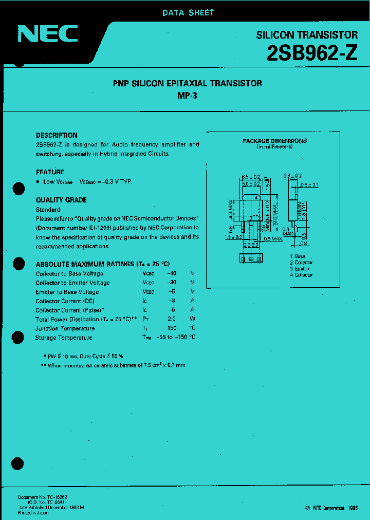 2SB962_7046.PDF Datasheet Download --- IC-ON-LINE