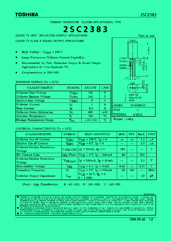 2SC2383_46794.PDF Datasheet Download --- IC-ON-LINE