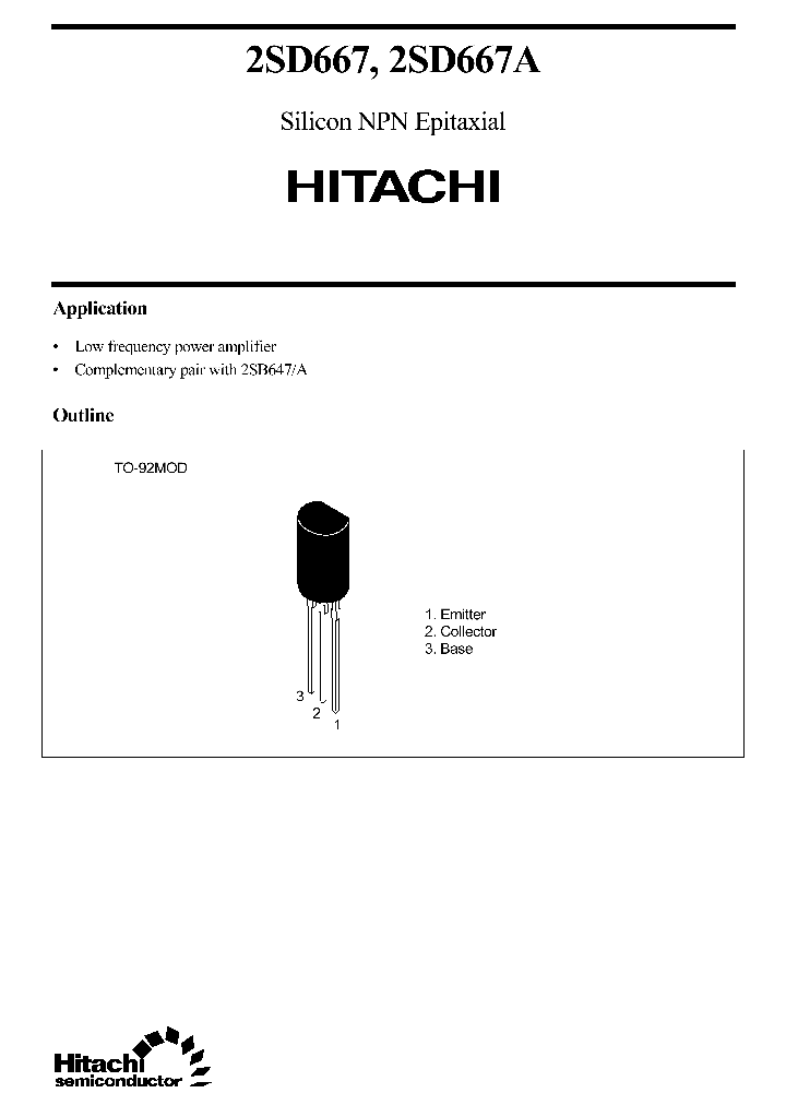 2SD667_7362.PDF Datasheet Download --- IC-ON-LINE