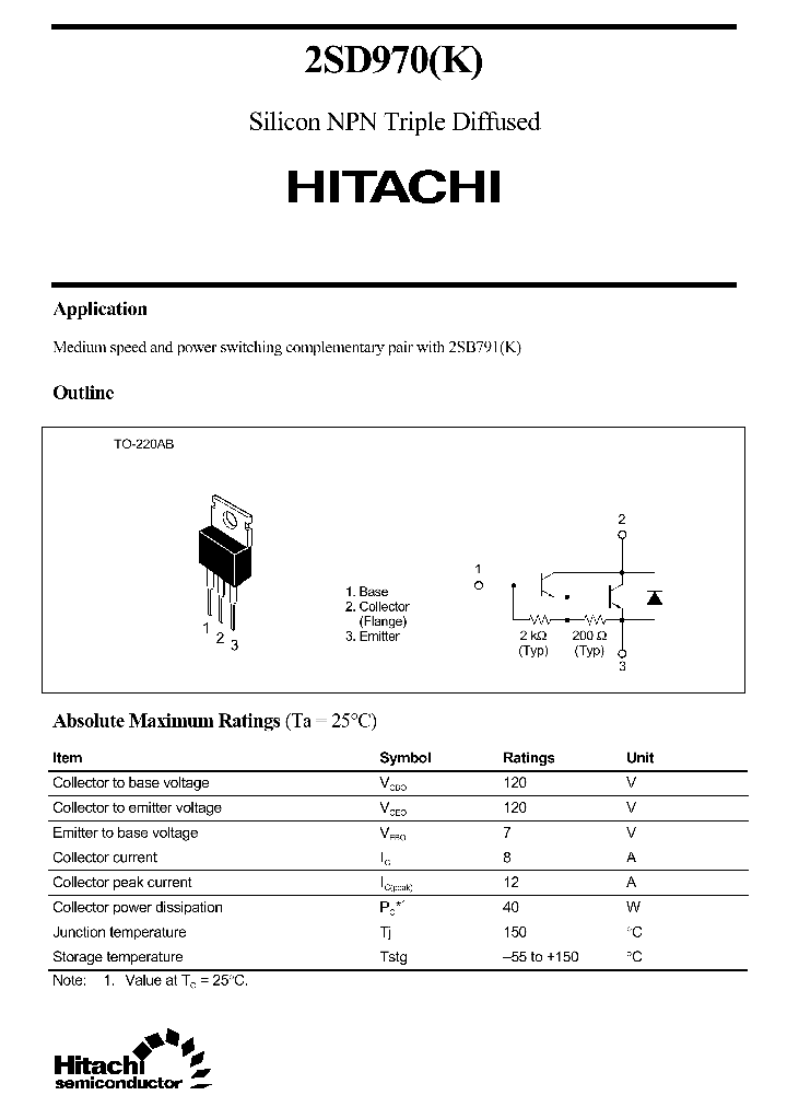 2SD970_7478.PDF Datasheet Download --- IC-ON-LINE