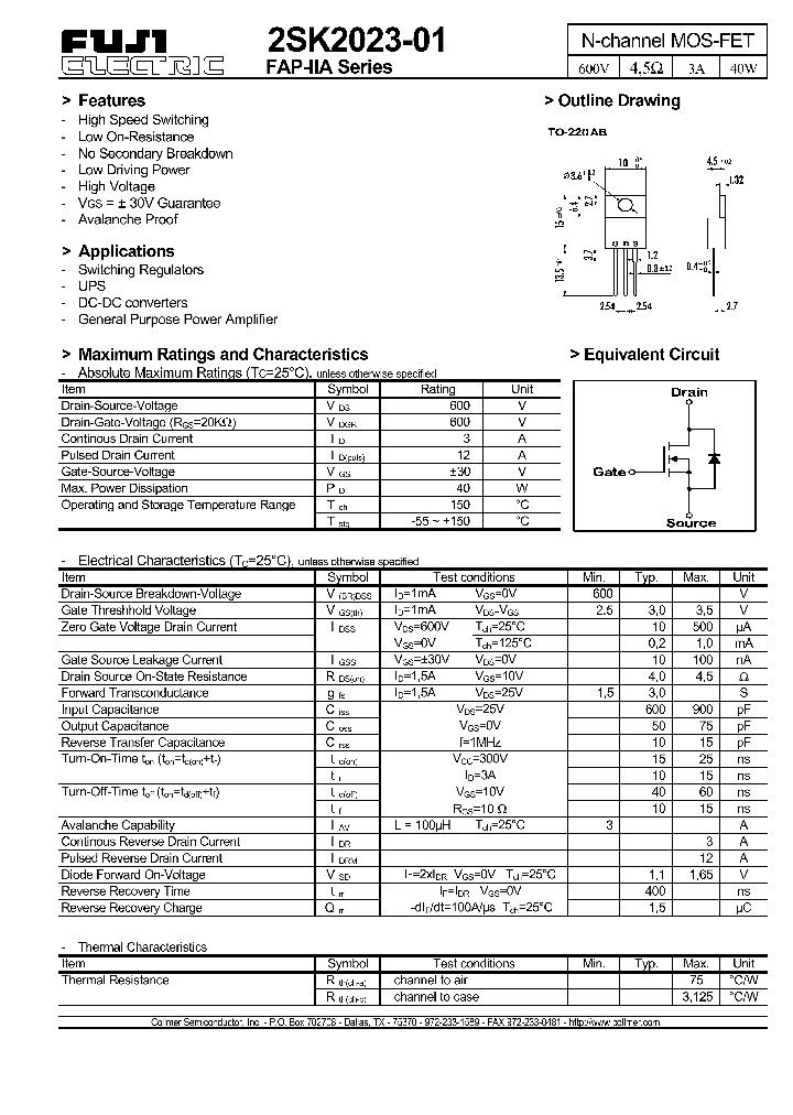 2SK2023-01_191708.PDF Datasheet Download --- IC-ON-LINE