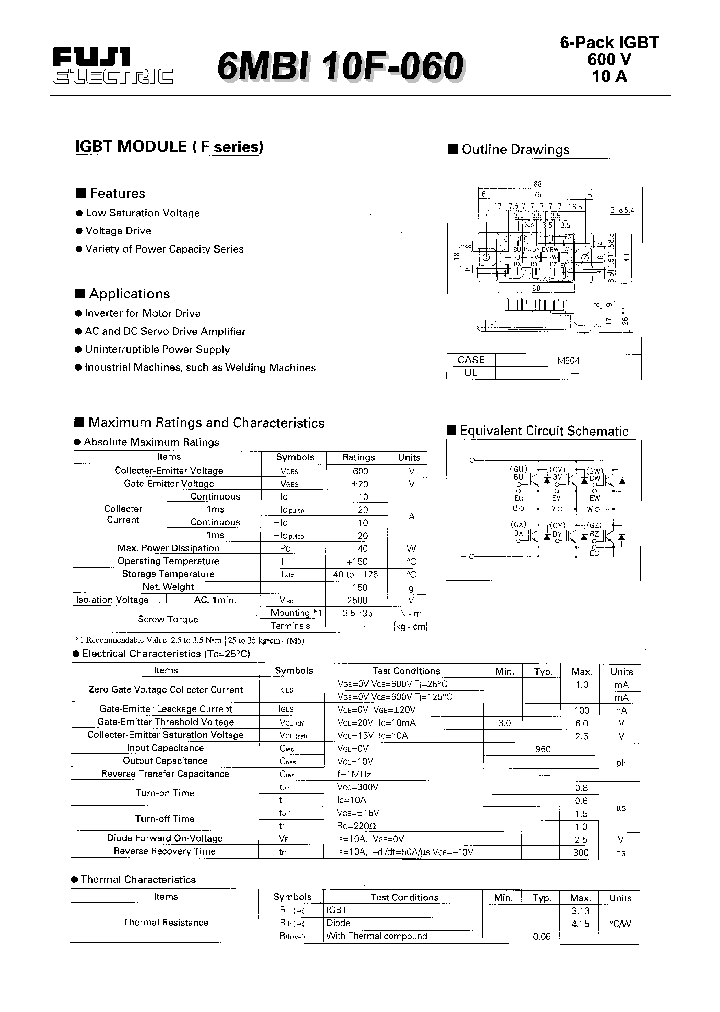 6MBI10F-060_185488.PDF Datasheet Download --- IC-ON-LINE