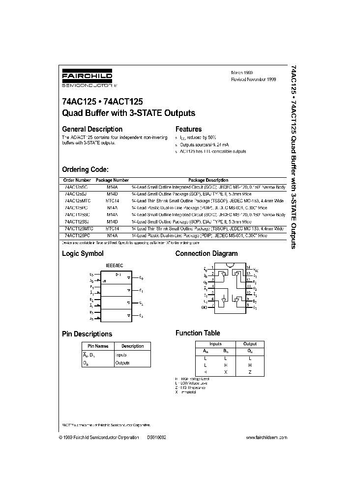 74ACT125MTC_173111.PDF Datasheet Download --- IC-ON-LINE