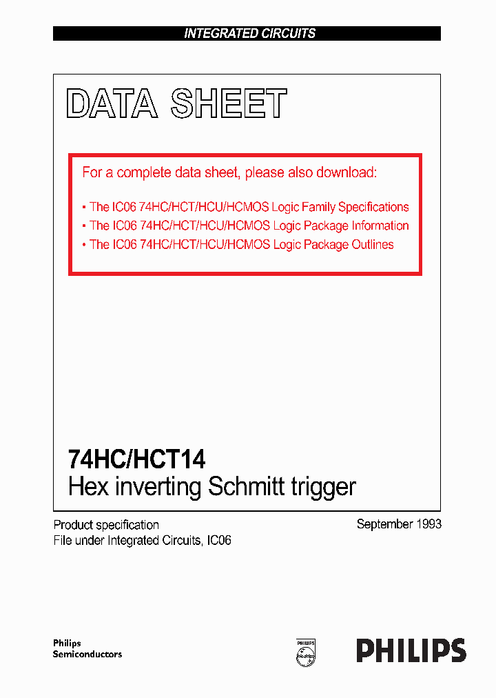 74HC14_160821.PDF Datasheet Download --- IC-ON-LINE