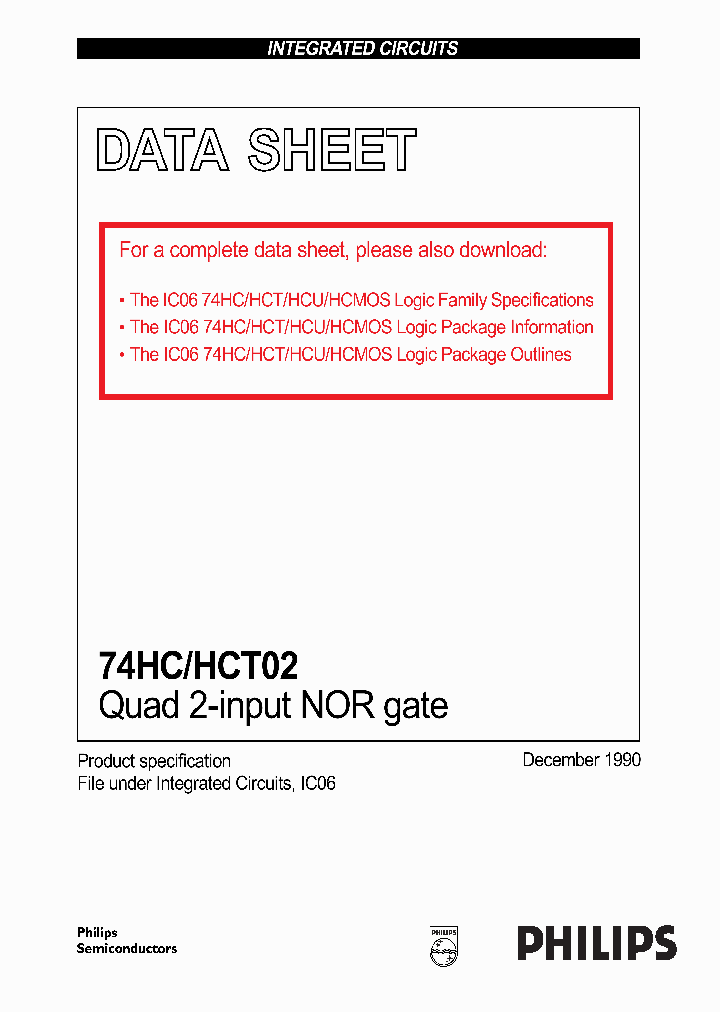 74HC02_18397.PDF Datasheet Download --- IC-ON-LINE