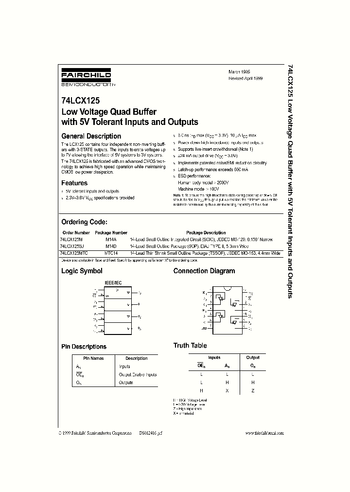 74LCX125_12304.PDF Datasheet Download --- IC-ON-LINE