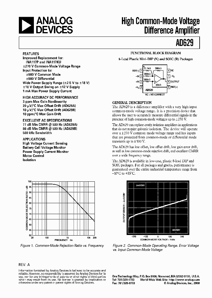 AD629_20719.PDF Datasheet Download --- IC-ON-LINE