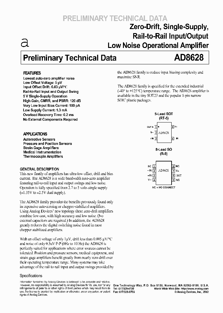 AD8628_8671.PDF Datasheet Download --- IC-ON-LINE