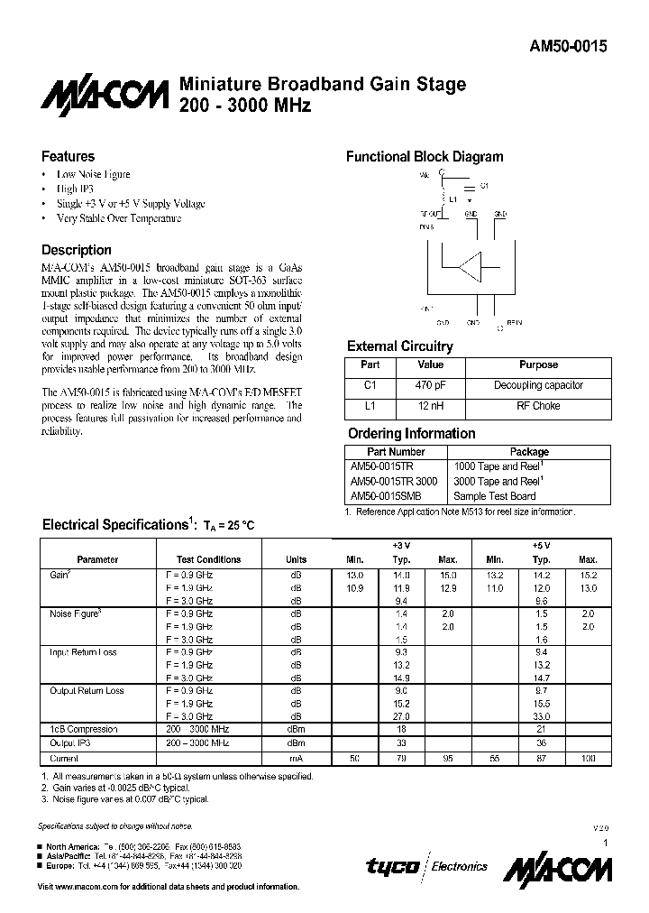 AM50-0015_37444.PDF Datasheet Download --- IC-ON-LINE