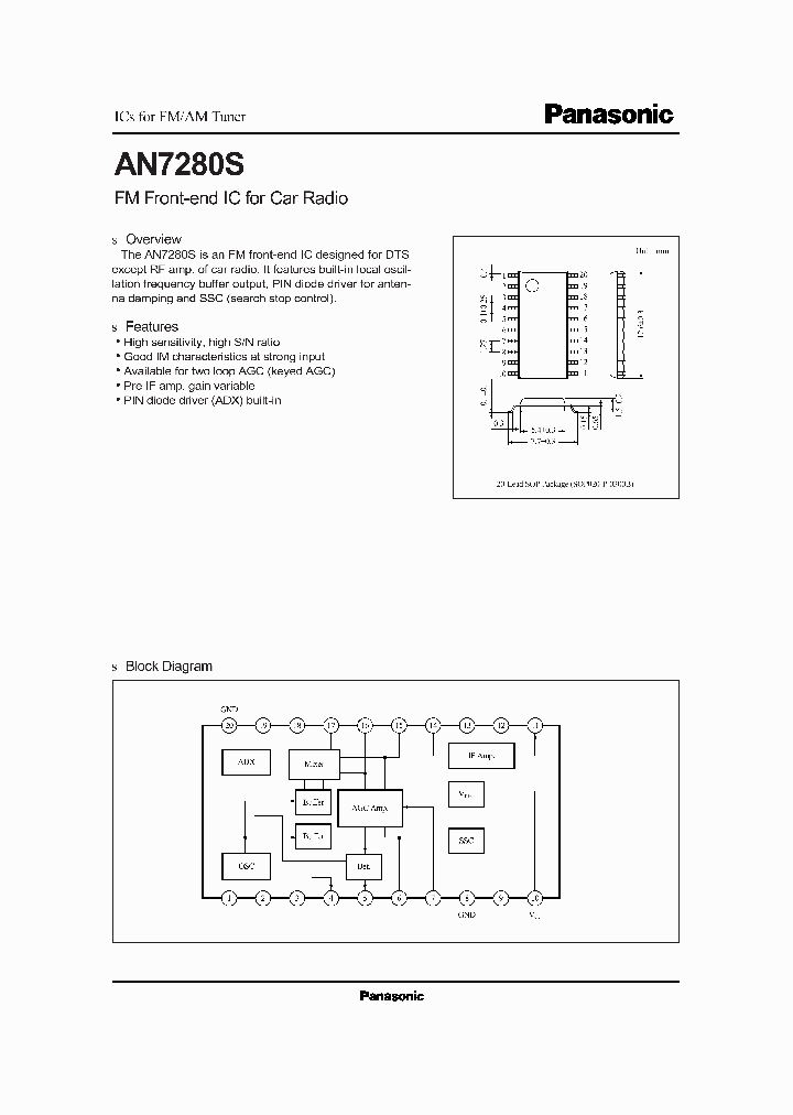 AN7280S_118011.PDF Datasheet Download --- IC-ON-LINE
