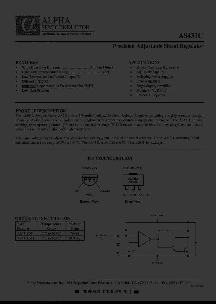AS431_39622.PDF Datasheet Download --- IC-ON-LINE