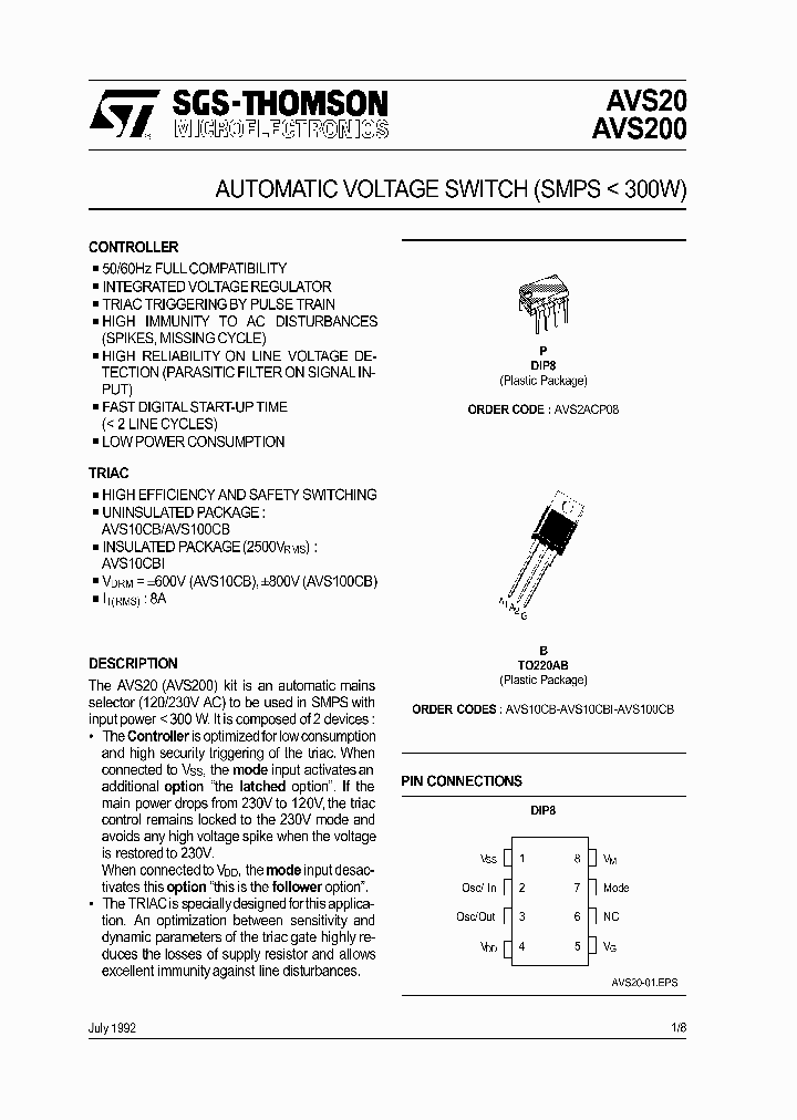 AVS100CB_39739.PDF Datasheet Download --- IC-ON-LINE