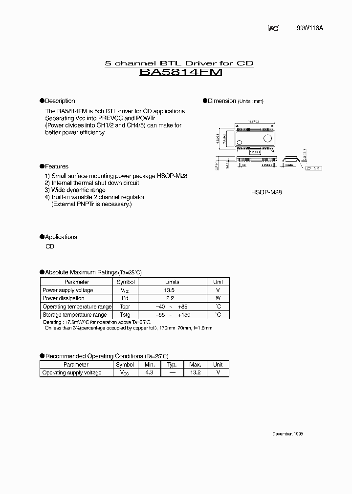 BA5814FM_170360.PDF Datasheet Download --- IC-ON-LINE