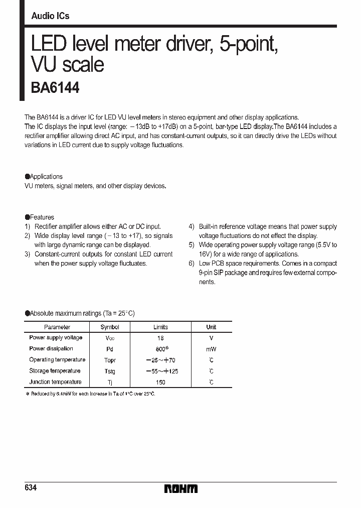 BA6144_105376.PDF Datasheet Download --- IC-ON-LINE