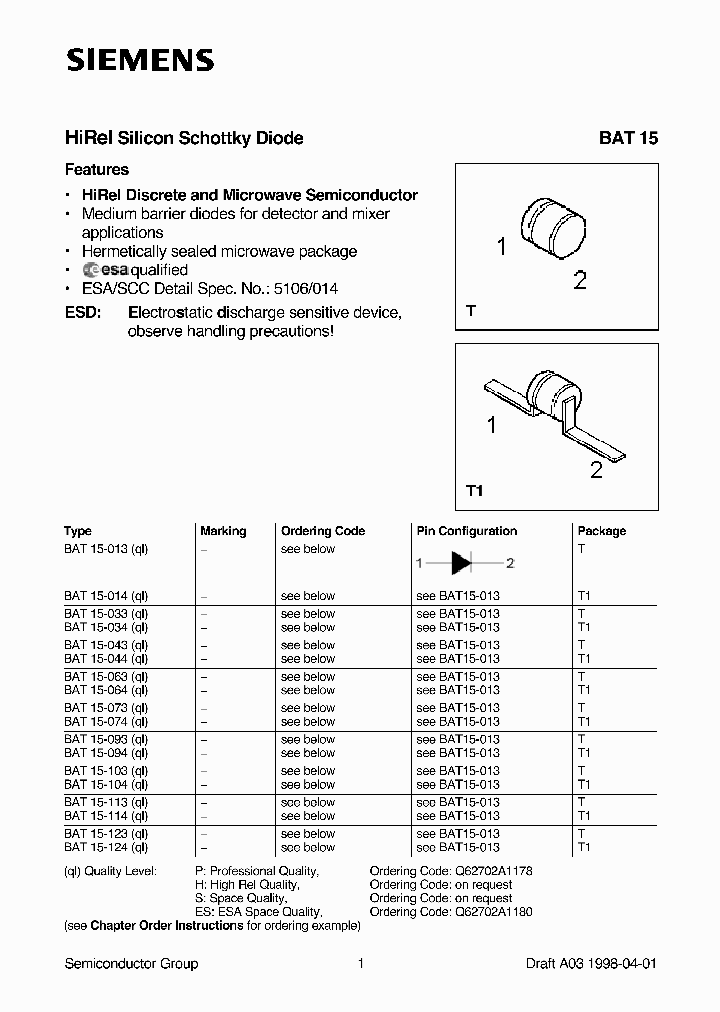 BAT15-013_139442.PDF Datasheet Download --- IC-ON-LINE