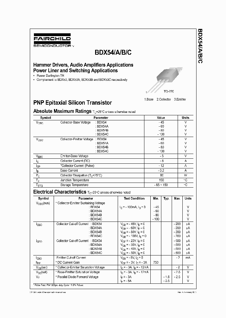 BDX54A_191869.PDF Datasheet Download --- IC-ON-LINE