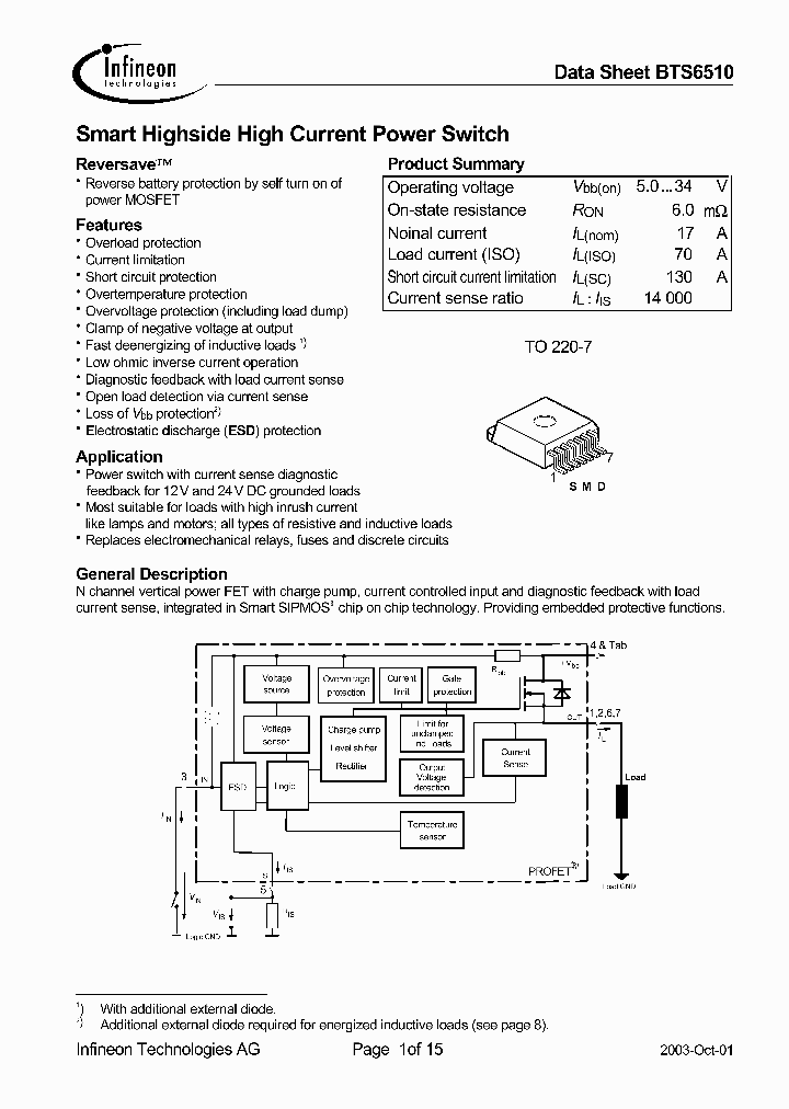 BTS6510_63105.PDF Datasheet Download --- IC-ON-LINE