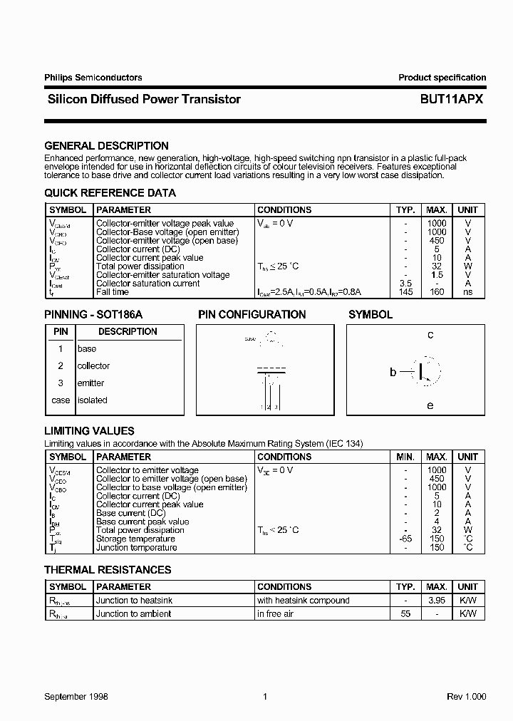 BUT11APX_58936.PDF Datasheet Download --- IC-ON-LINE