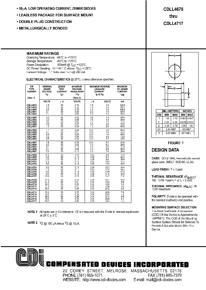 CDLL4678_164852.PDF Datasheet Download --- IC-ON-LINE