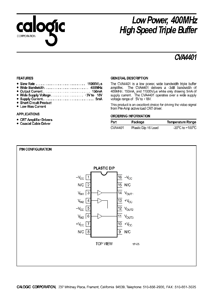 CVA4401_128059.PDF Datasheet Download --- IC-ON-LINE