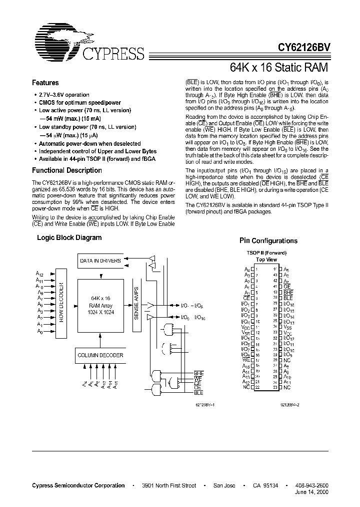 CY62126BV_44643.PDF Datasheet Download --- IC-ON-LINE