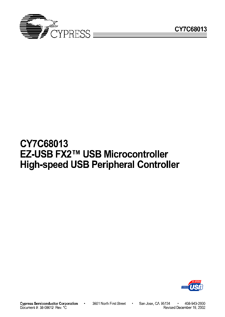 CY7C68013_114628.PDF Datasheet Download --- IC-ON-LINE