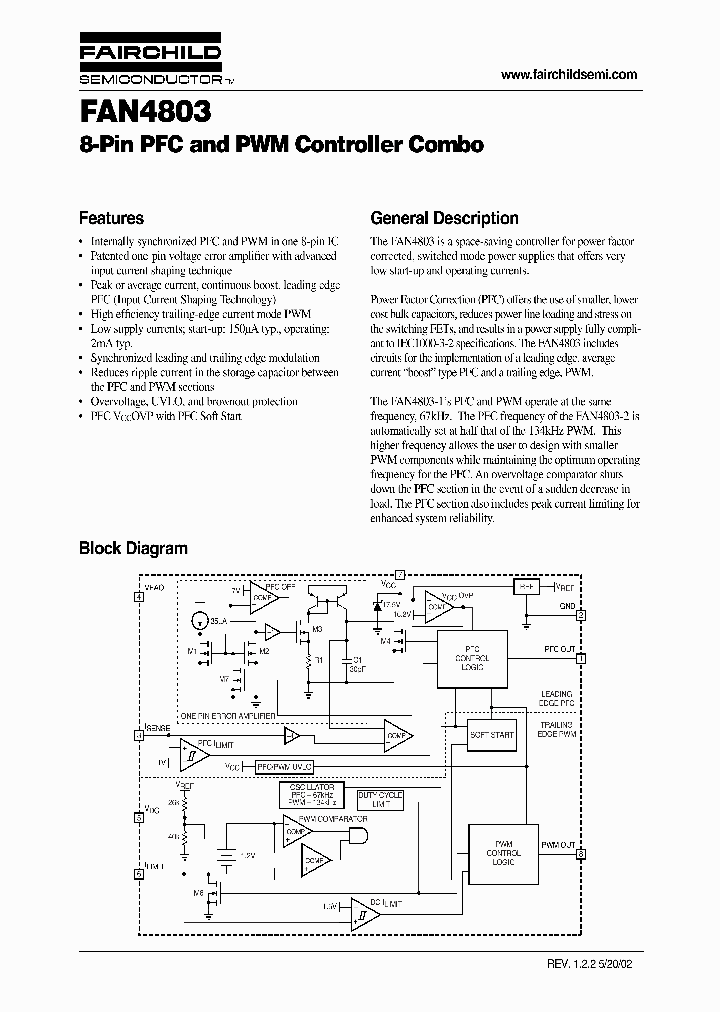 FAN4803_39418.PDF Datasheet Download --- IC-ON-LINE