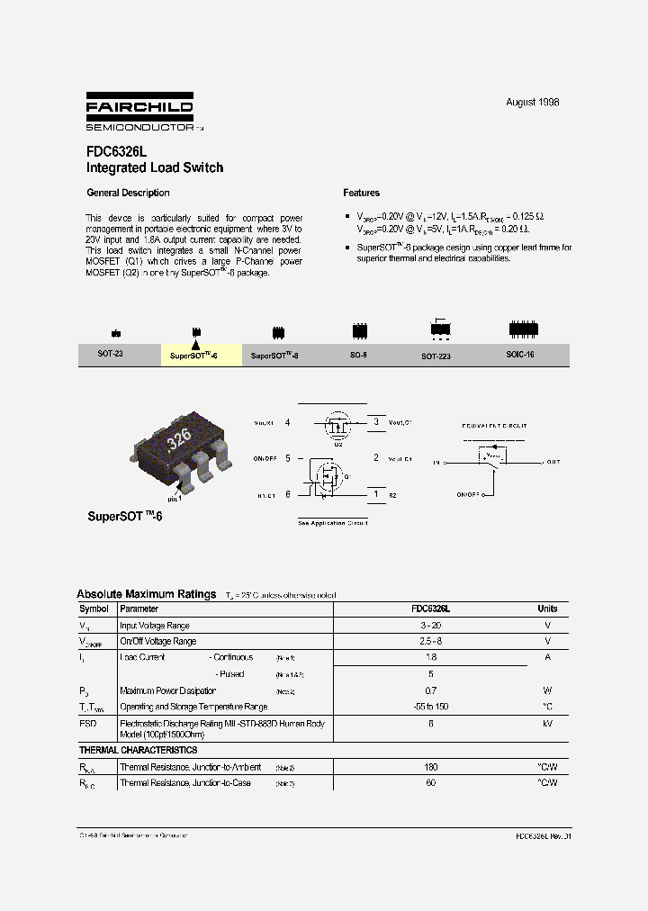 FDC6326_151790.PDF Datasheet Download --- IC-ON-LINE