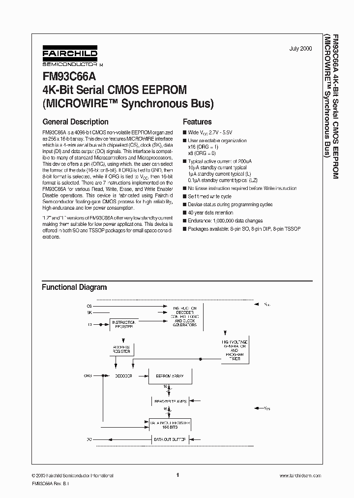 FM93C66A_20421.PDF Datasheet Download --- IC-ON-LINE