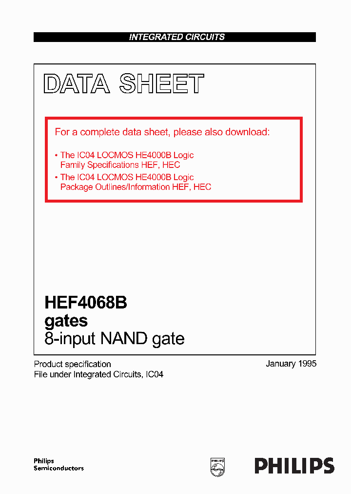 HEF4068B_152131.PDF Datasheet Download --- IC-ON-LINE