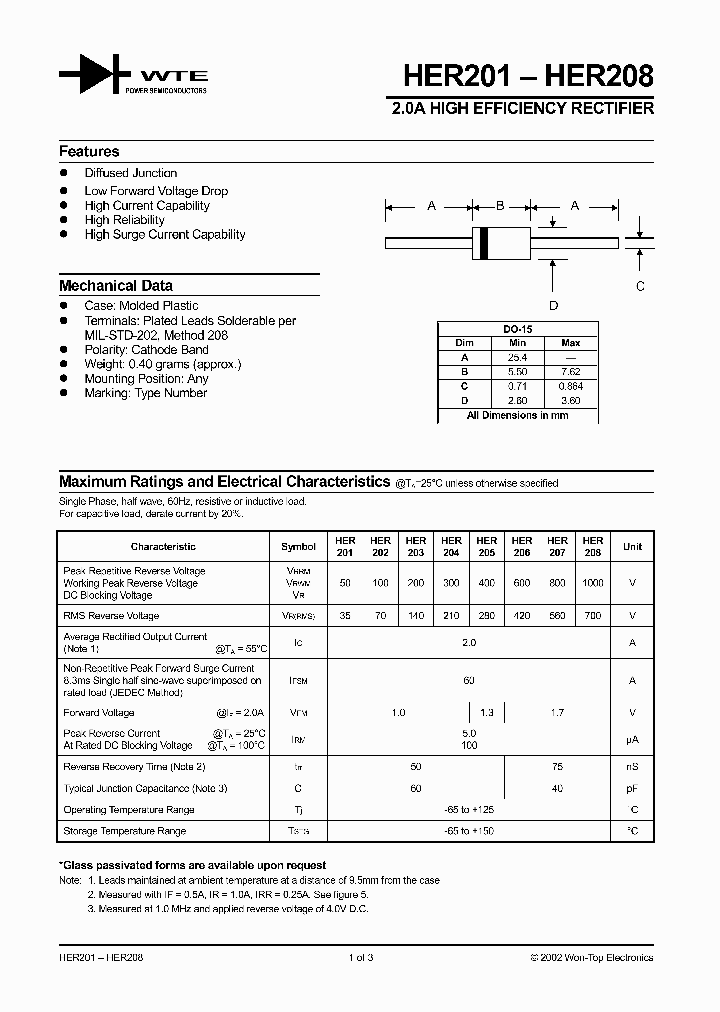 HER207_190720.PDF Datasheet Download --- IC-ON-LINE