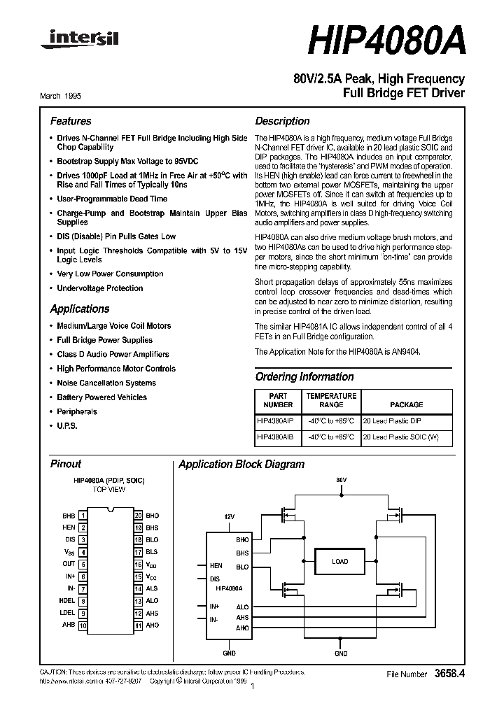 HIP4080A_26196.PDF Datasheet Download --- IC-ON-LINE