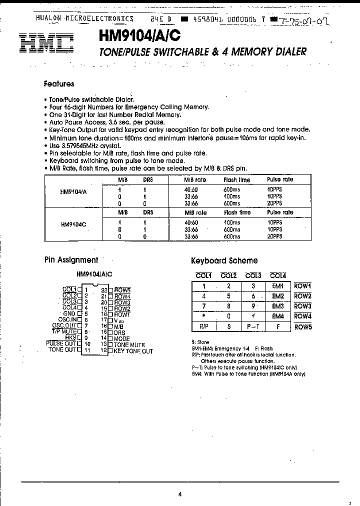 HM9104_185753.PDF Datasheet Download --- IC-ON-LINE