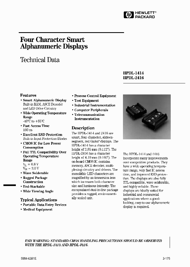 HPDL2416_42180.PDF Datasheet Download --- IC-ON-LINE