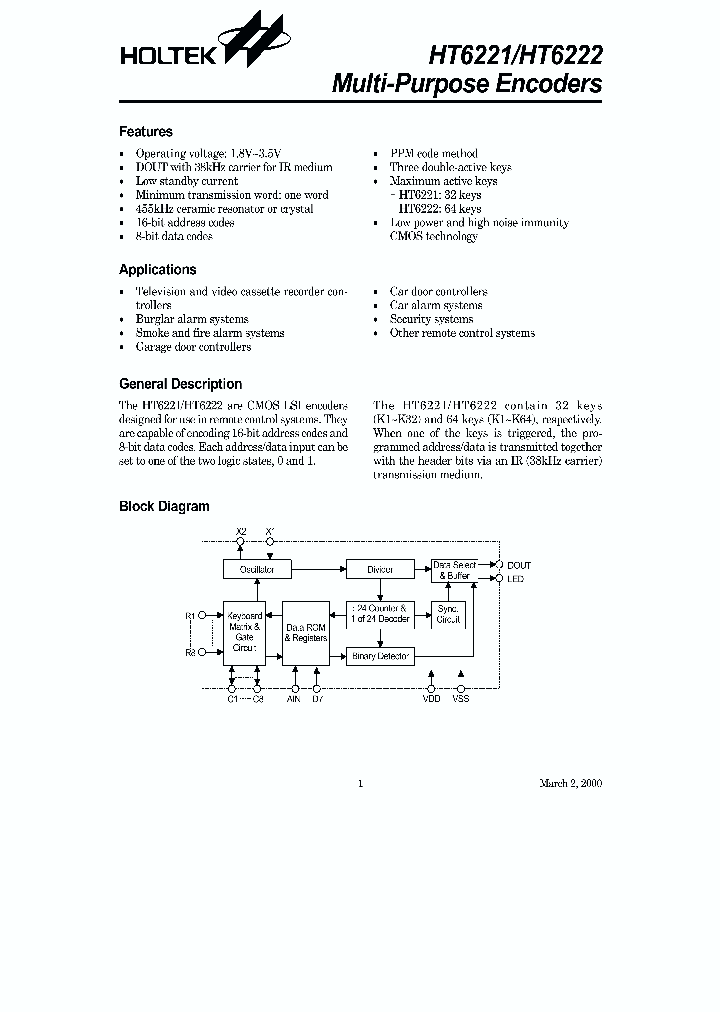 HT6221_73821.PDF Datasheet Download --- IC-ON-LINE