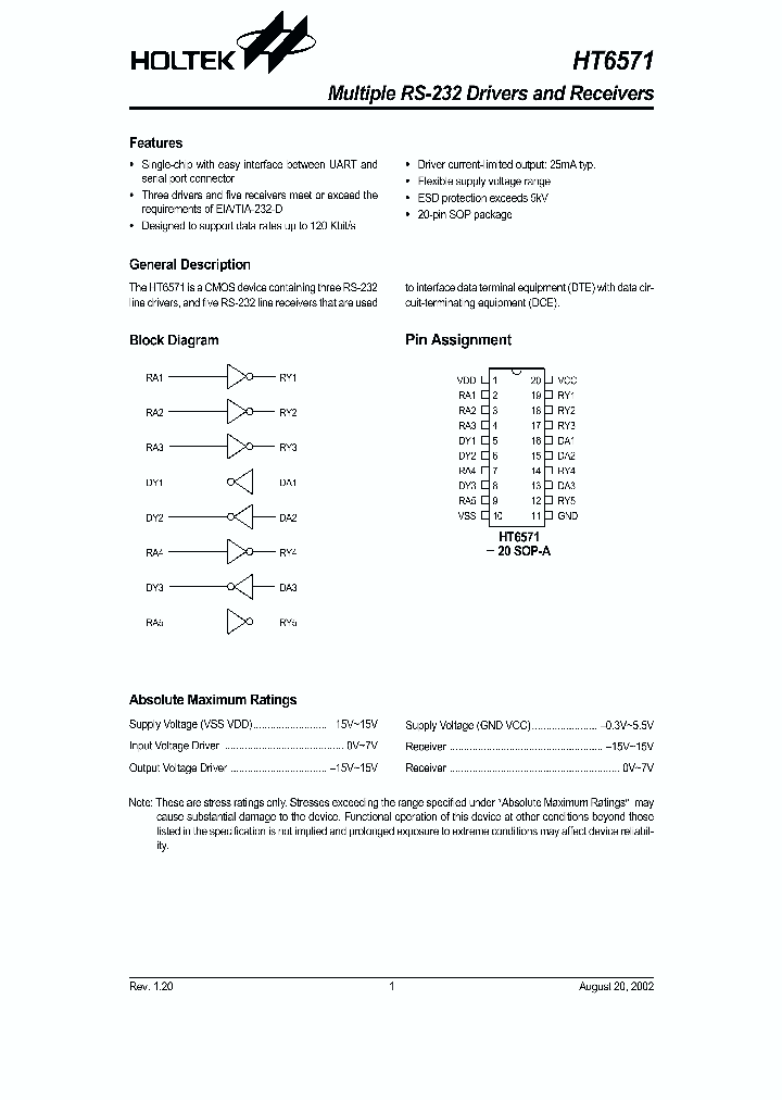HT6571_26309.PDF Datasheet Download --- IC-ON-LINE