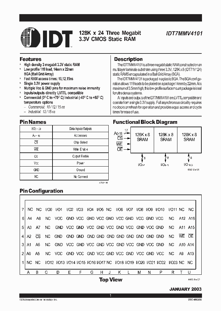IDT7MMV4101_113269.PDF Datasheet Download --- IC-ON-LINE