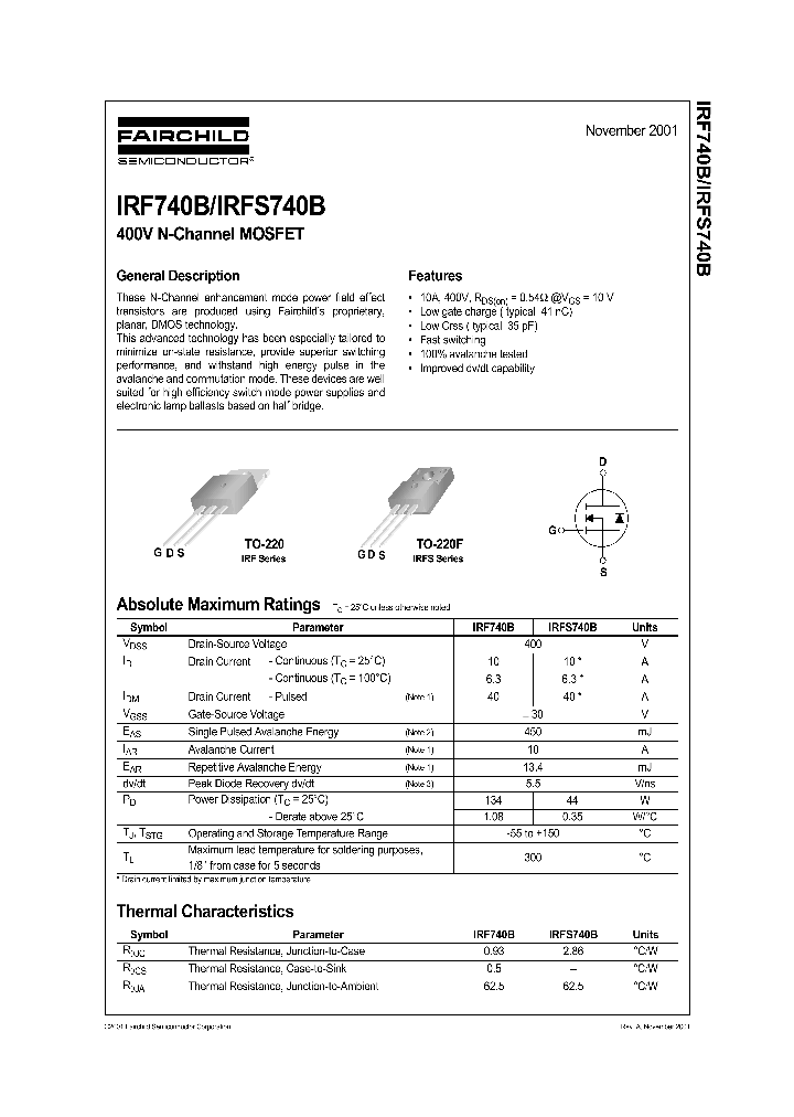IRF740B_26175.PDF Datasheet Download --- IC-ON-LINE