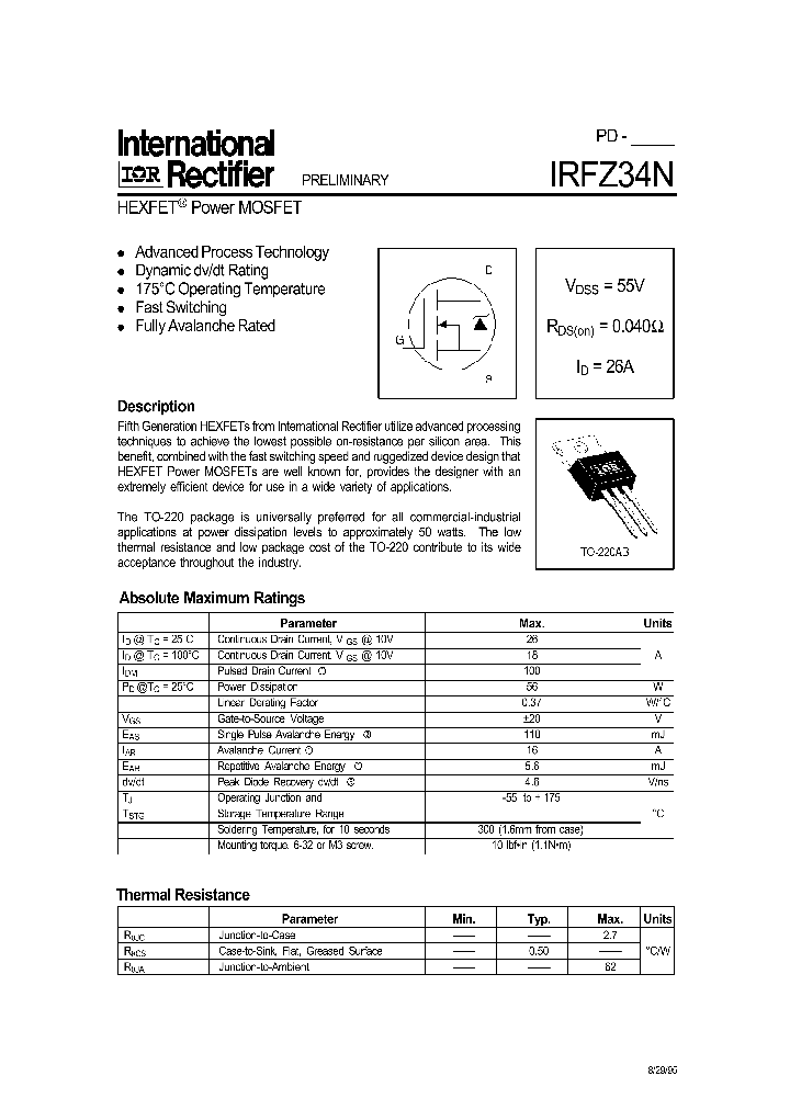 IRFZ34_130501.PDF Datasheet Download --- IC-ON-LINE